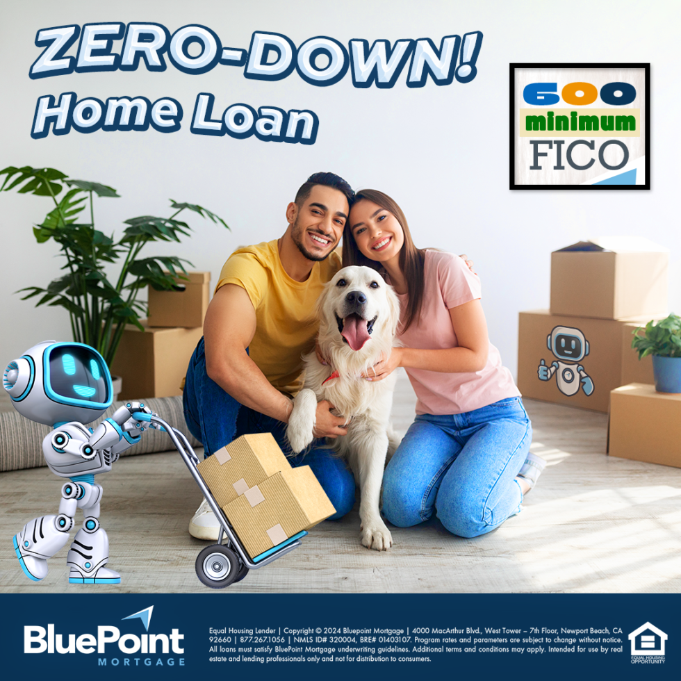 Zero Down Home Loan | BluePoint Mortgage | BluePoint Mortgage